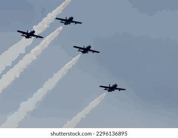 Aerobatic Aircraft Flight Smoke Sky Stock Vector (Royalty Free ...