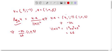 Find The Vector Component Of U Along A And The Vector Component Of U
