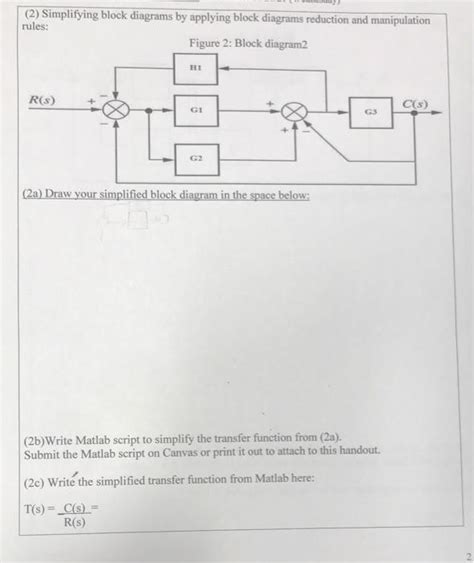 Solved 2 Simplifying Block Diagrams By Applying Block