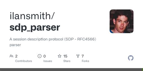 github ilansmith sdp parser a session description protocol sdp