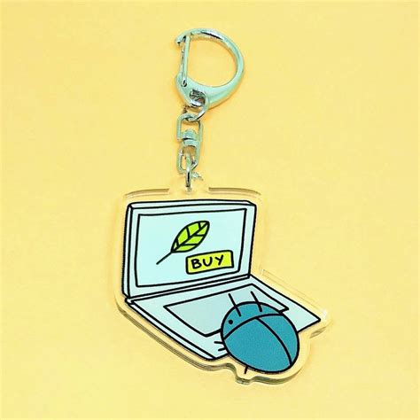 computer bug keychain crowlines
