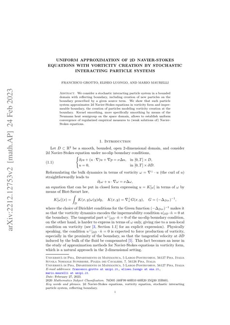 pdf uniform approximation of 2d navier stokes equations with