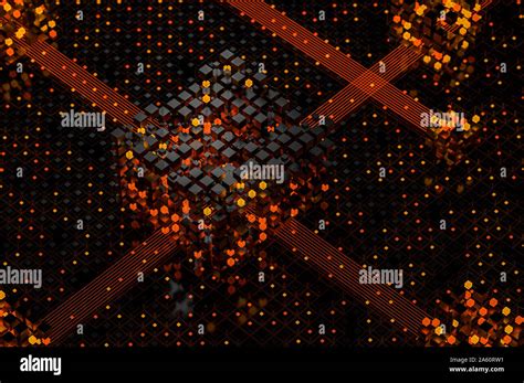 Abstract Structures Of Illuminated Cubes Stock Photo Alamy