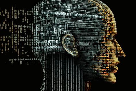 Human Brain In A Stream Of Digital Codes Artificial Intelligence