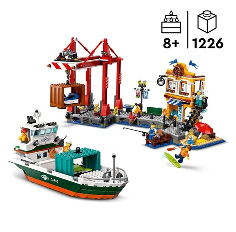LEGO City 60422 Havnefront med fragtskib På lager Billig