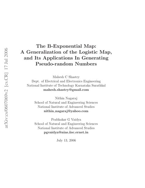 Pdf The B Exponential Map A Generalization Of The Logistic Map And
