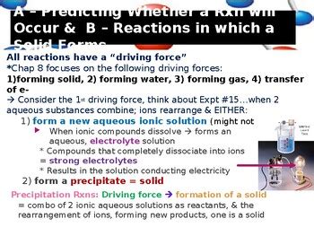 Balancing Classifying Reactions Notes Precipitation Reactions In Solution