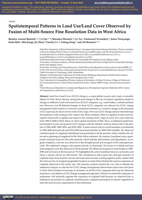 Pdf Spatiotemporal Patterns In Land Useland Cover Observed By Fusion Of Multi Source Fine