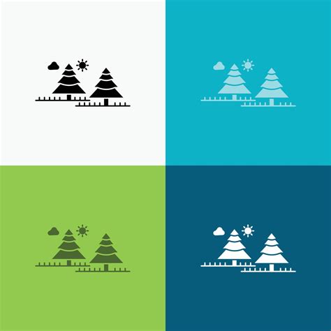 Forest Camping Jungle Tree Pines Icon Over Various Background