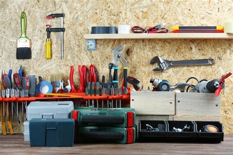 Premium Photo Set Of Tools In Workshop