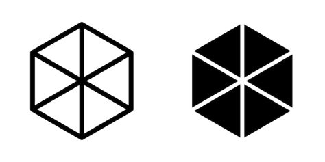 기하학적 육각형 아이콘 프리미엄 벡터