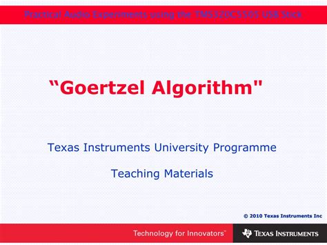 ppt “goertzel algorithm powerpoint presentation free download id