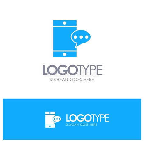 Mobile Chatting Cell Blue Solid Logo With Place For Tagline Stock