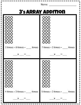 Array Addition Practice By Casandra White TPT
