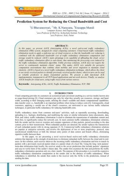 Prediction System For Reducing The Cloud Bandwidth And Cost