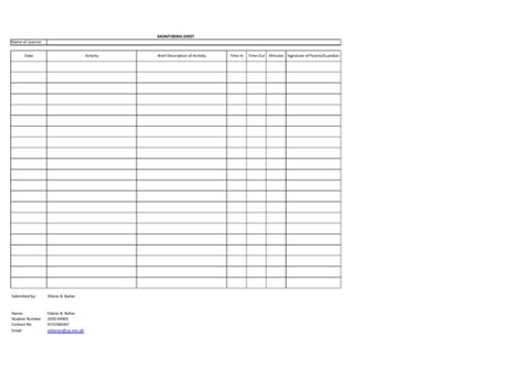 Monitoring Sheet Pdf
