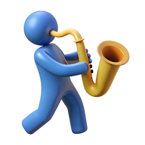 Glorious Rare Silhouette Of A Playing Saxophone Clean Lines Scalable Flat Color With Scalable