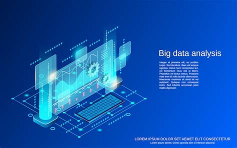 Premium Vector Data Analysis Flat 3d Isometric Vector Concept