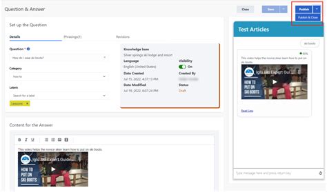 Publish An Article In The Knowledge Base V Genesys Cloud Resource Center