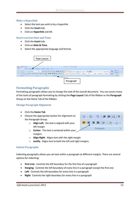 Ms Word 2007 Practical Notes Pdf
