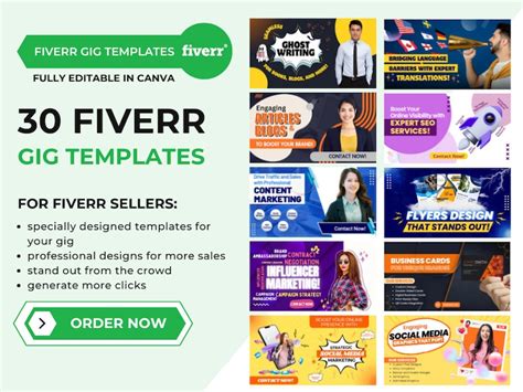 30 Fiverr Gig Image Templates Professionally Designed In Canva Stand Out And Attract More Clients