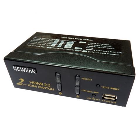 NEWlink Two Port HDMI V2 0 USB KVM Switch Splitters Switches From
