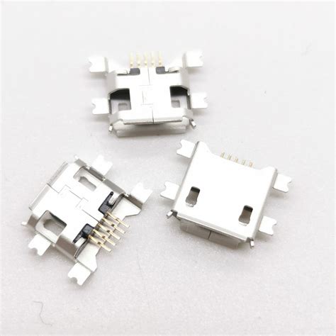 Micro Usb Connector Receptacle B Type 5pin Smt Mid Mount Below 1 27mm Pcb Right Angle Reflow