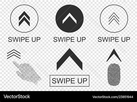 Swipe Up Buttons Social App Icons Royalty Free Vector