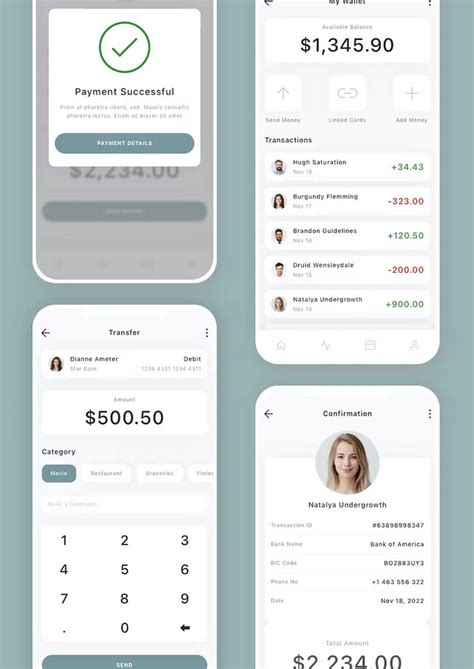 fintech mobile app ui kit template