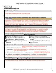 Appendix B Question Development Tool Pdf Johns Hopkins Nursing Evidence Based Practice