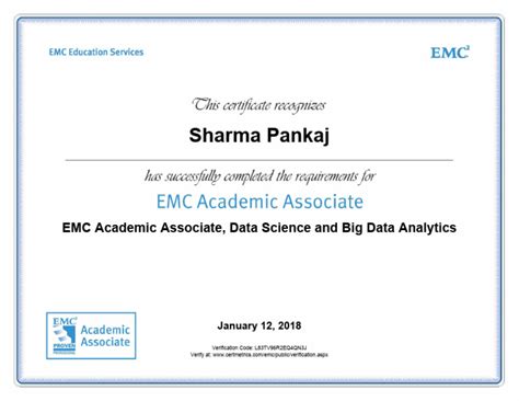 Data Science Certification Verification Pdf