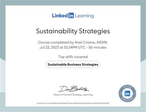 ariel crisme aiema on linkedin certificate of completion