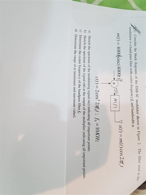 Solved Consider The Block Diagrams Of The Dsb Sc Modulator