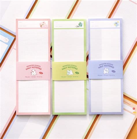 Monster School Half Notepad Note Pad Note Pad Design Monster School
