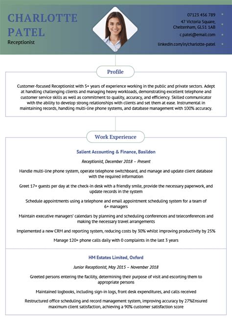 Photo On CV Adding A CV Picture