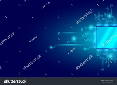 Circuit Board Cpu Microchip Abstract High Stock Vector Royalty Free