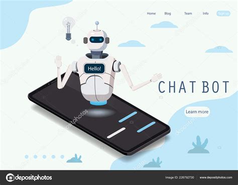 Isometric Science Chat Bot Smartphone Concept Artificial Intelligence Knowledge Expertise