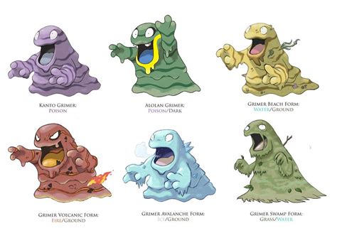 Grimer Forms By Joshuadunlop Pokémon Species Pokemon Fan Art Pokemon Breeds