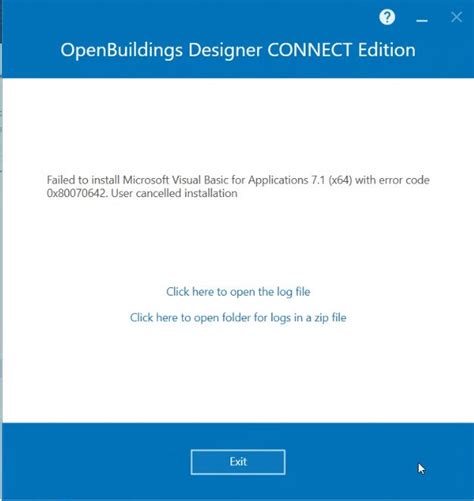 Openbuildings Failed To Install Microsoft Visual Basic For