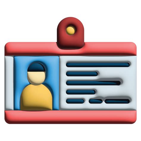 3d Illustration Id Card In Office Set 20946703 Png