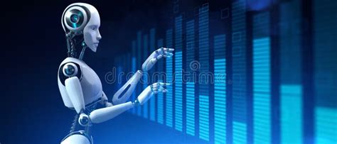 Robotic RPA Big Data Analysis Automation Trading Robot Technology Concept D Render Stock