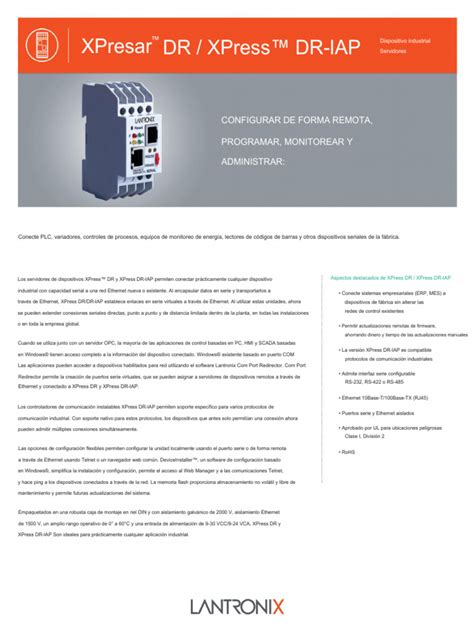 Lantronix Converter Ethernet To Rs 485 Xpress Dr Pb Pdf