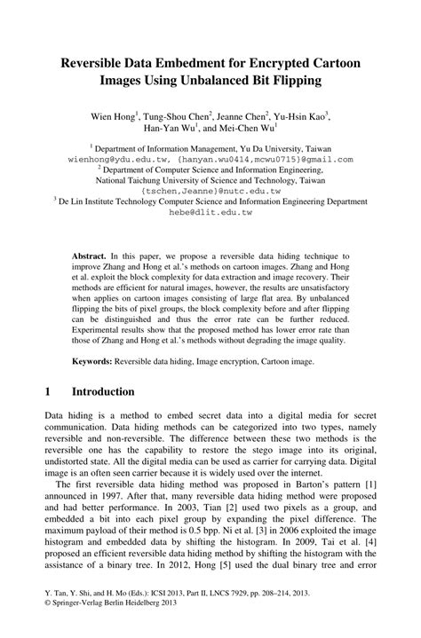 pdf reversible data embedment for encrypted cartoon images using