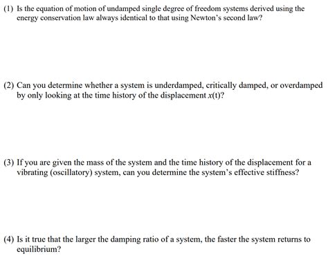 Solved Is The Equation Of Motion Of Undamped Single Chegg