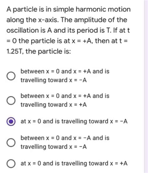 Solved A Particle Is In Simple Harmonic Motion Along The Chegg Com