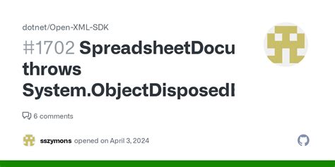 SpreadsheetDocument Dispose Throws System ObjectDisposedException