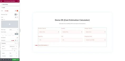 Make Cost Estimation Calculator Using Elementor And Element Pack