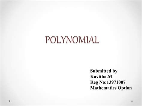 Introduction To Polynomial Functions Pptx