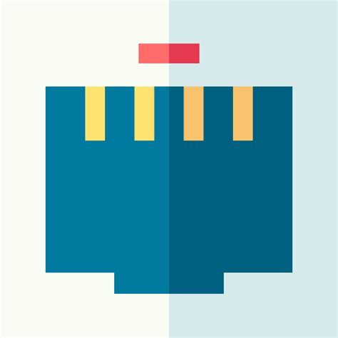 Ethernet Basic Straight Flat Icon