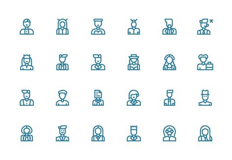 Thick Line Line Icons From Manager Set With 24 Vectors Optimized Icon